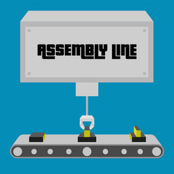 Assembly line poster Royalty Free Vector Image