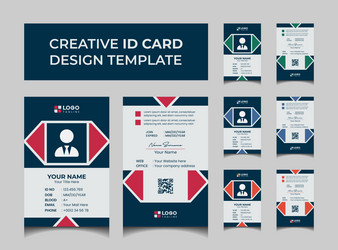 Creative modern id card design template Royalty Free Vector