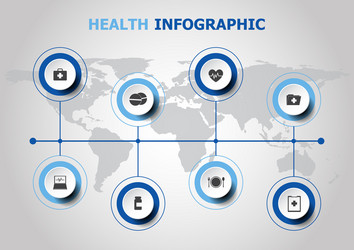 Infographic template with health icons Royalty Free Vector