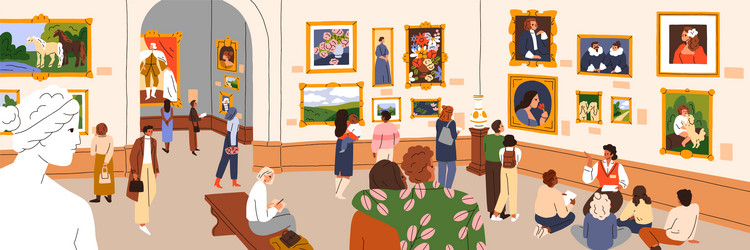 Classic historic museum art gallery hall Vector Image