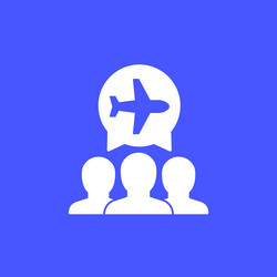 Flight crew standing together at airplane Vector Image