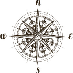 Antique Compass Rose Tattoo