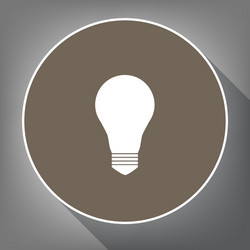 Light lamp sign white icon with soft Royalty Free Vector