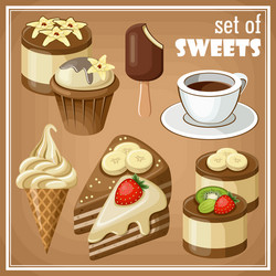 Set of sweets Royalty Free Vector Image - VectorStock