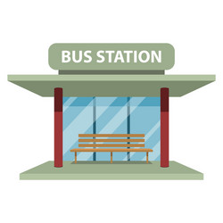 Bus station set Royalty Free Vector Image - VectorStock