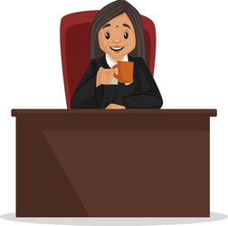 Female judge cartoon character Royalty Free Vector Image