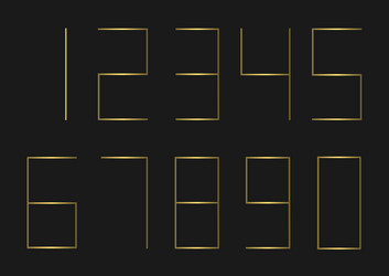 Golden number set Royalty Free Vector Image - VectorStock