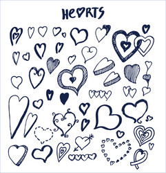 Hand-painted ink with hearts Royalty Free Vector Image