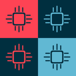 Pop art computer processor with microcircuits cpu Vector Image