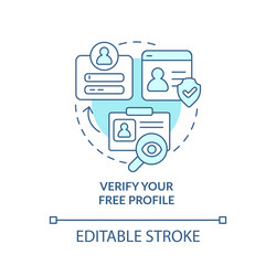 Verify free profile concept icon Royalty Free Vector Image