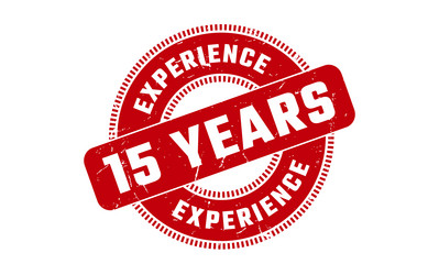 15 years experience rubber stamp Royalty Free Vector Image