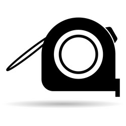 Measurement tape icon shadow measure tool concept Vector Image