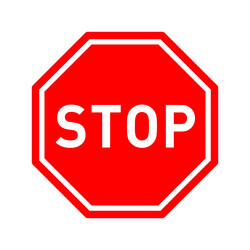 Red german stop sign traffic regulatory warning Vector Image