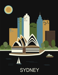 Australia cityscape with landmarks Royalty Free Vector Image