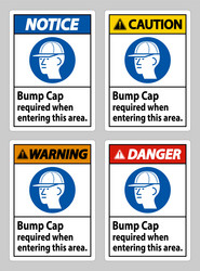 Warning sign bump cap required when entering Vector Image