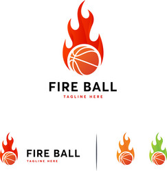 Fire ball basketball logo designs concept Vector Image