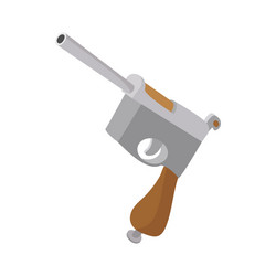Pistol with silencer cartoon icon Royalty Free Vector Image