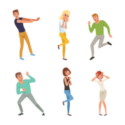 Scared Woman Running Vector Images (over 220)