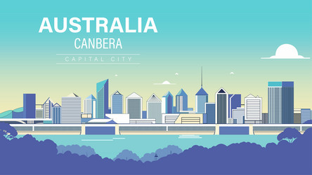 Australia canberra city skyline background Vector Image