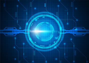 Abstract circle digital circuit concept light Vector Image