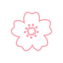 Cherry blossom flower icon set Royalty Free Vector Image