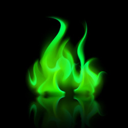 Green magic fire flame bonfire on background Vector Image