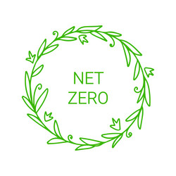 Net zero label carbon neutral design Royalty Free Vector