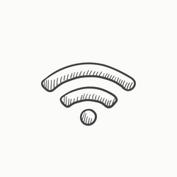 Wifi sign sketch icon Royalty Free Vector Image