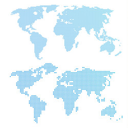 Blue world map with countries Royalty Free Vector Image