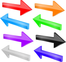 Back and next arrows 3d shiny red blue signs Vector Image