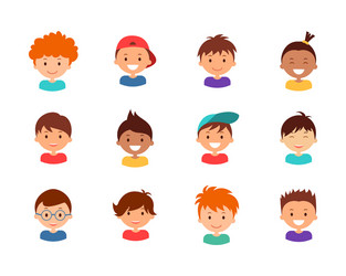 Cute smiling multicultural children Royalty Free Vector