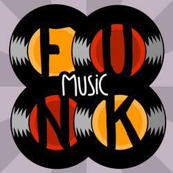Funk music lettering type design image Royalty Free Vector