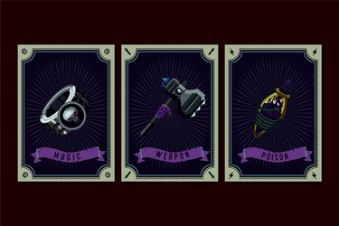 Set of magic items for computer fantasy game Vector Image