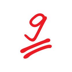 Nine points test score 9 grade results Royalty Free Vector