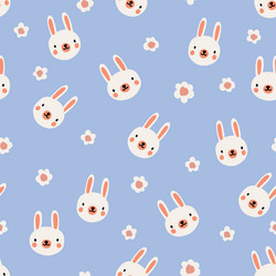 Cute easter bunnies seamless kids pattern Vector Image