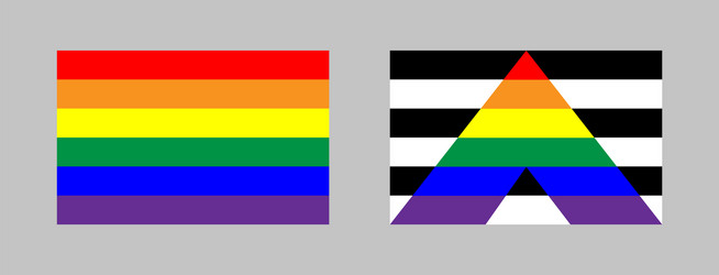 Straight ally lgbtq pride flags in isolated Vector Image