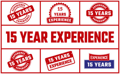 15 years experience rubber stamp Royalty Free Vector Image