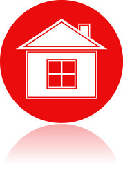 Home location marker red 3d icon Royalty Free Vector Image