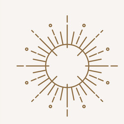 Sun logo design in simple modern line style boho Vector Image
