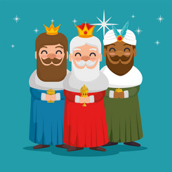 Baby jesus gifts from the three magic kings Vector Image