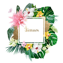 Tropical Floral Banner Royalty Free Vector Image
