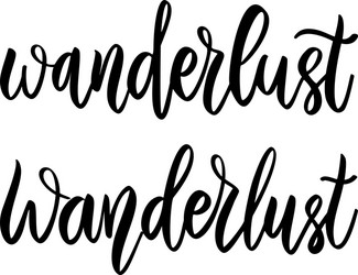 Hand lettering word wanderlust Royalty Free Vector Image