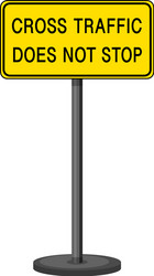 Warning sign cross traffic does not stop isolated Vector Image