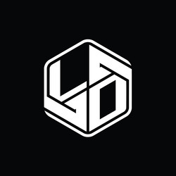 Ld logo monogram hexagon shape with triangle Vector Image