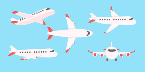 Passenger plane flying in the sky side view Vector Image