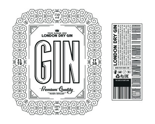 Template decorative label for london dry gin Vector Image