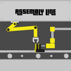 Assembly line poster Royalty Free Vector Image