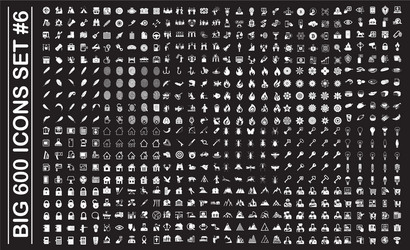 Big 600 icons set on background for graphic Vector Image