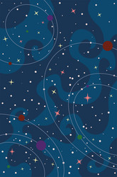 Cartoon starry space Royalty Free Vector Image