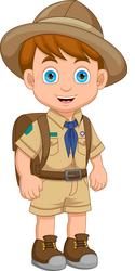 Cartoon little boy scout Royalty Free Vector Image